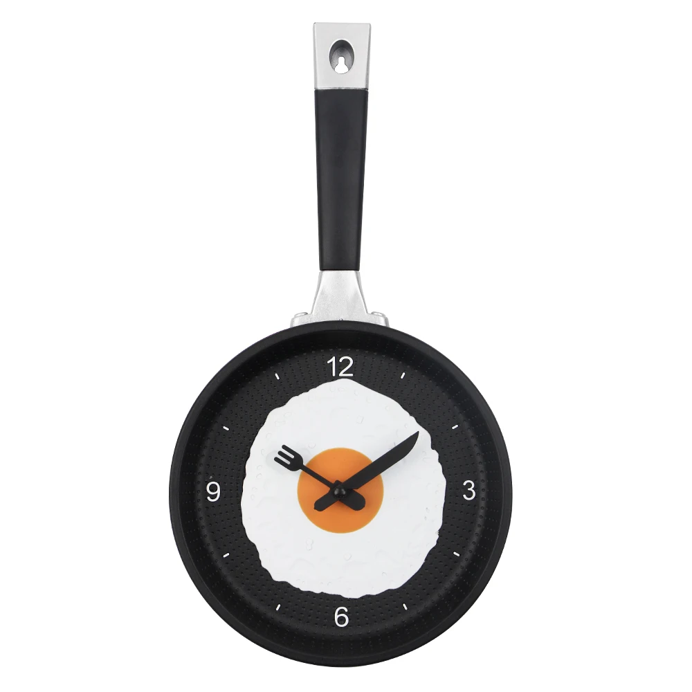 Lovely Design Fried Pan Clock Plastic Kitchen Wall Clock For Home ...