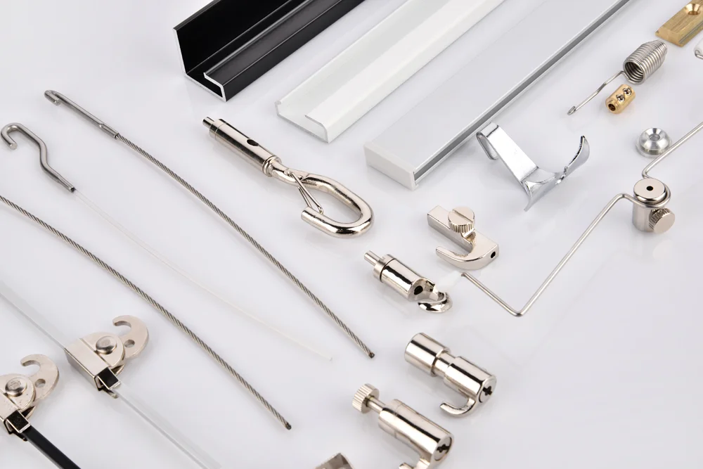 White Ceiling Mounted Rail System - Aluminum Picture Hanging