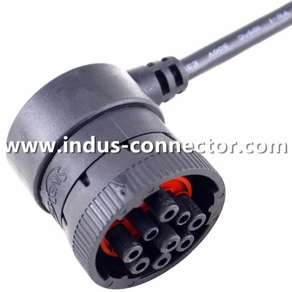 Amphenol Female J1939 Plastic 9poles Low Current Shielding Over-molded ...