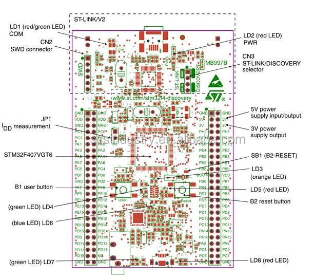 Stm32f4 Découverte Stm32f4-discovery Stm32f407 Co-m4 Conseil De ...