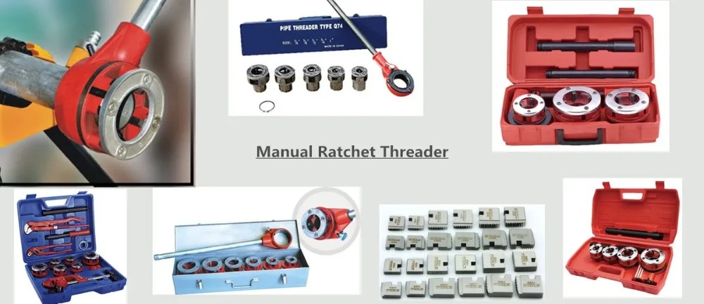 12-Piece Manual Ratchet Threader Set 1/2\"-2\" Hand Tools for Cutting ...