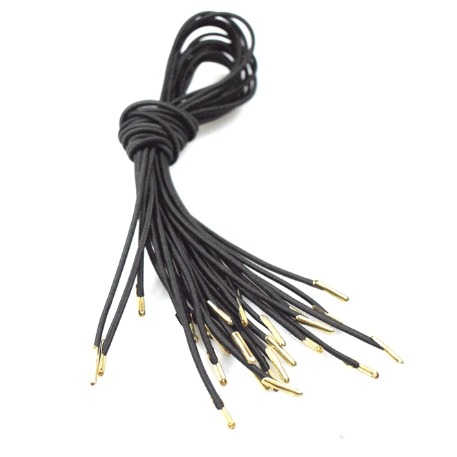 Silver Metal Fold Over Crimp Head Clips For 2mm Round Elastic Drawcord ...