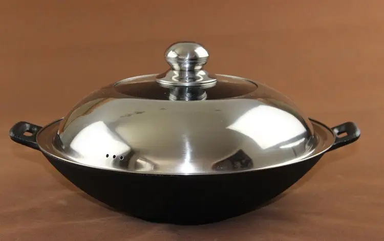 Vintage Wok Wok Wok Raw Binaural Traditional Hand-cast Iron Pan Non ...