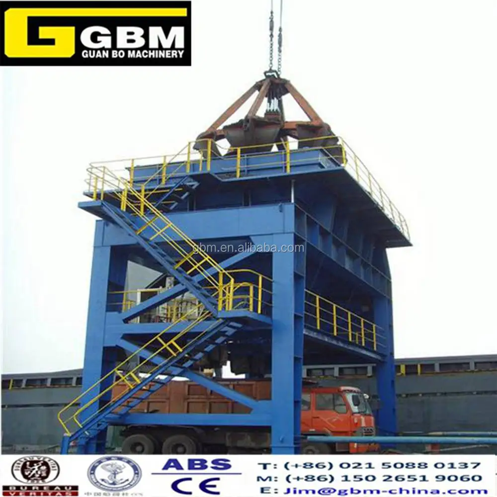 55cbm Industrial Port Mobile Type Dedusting Dumping Hopper For Bulk ...