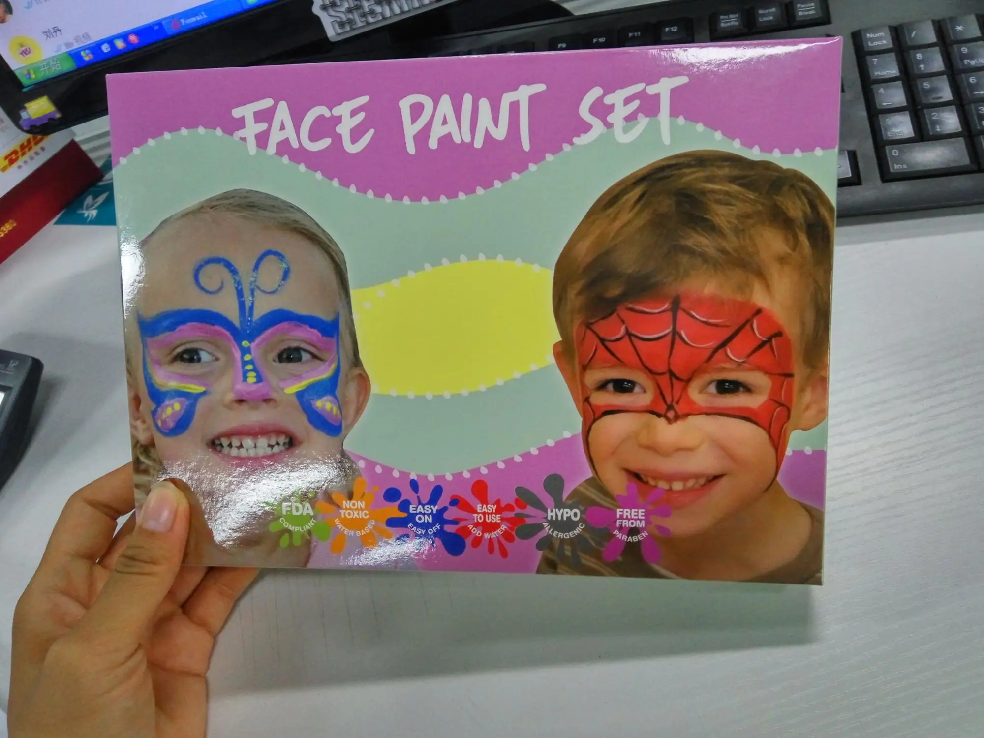 Face Paint Set With 2 Glitters And 2 Brushes - Buy Face Paint,Face ...
