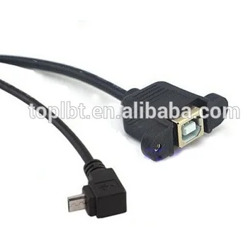 Custom Usb Type B Female Panel Mount To Micro 5pin Male Angle Extension ...