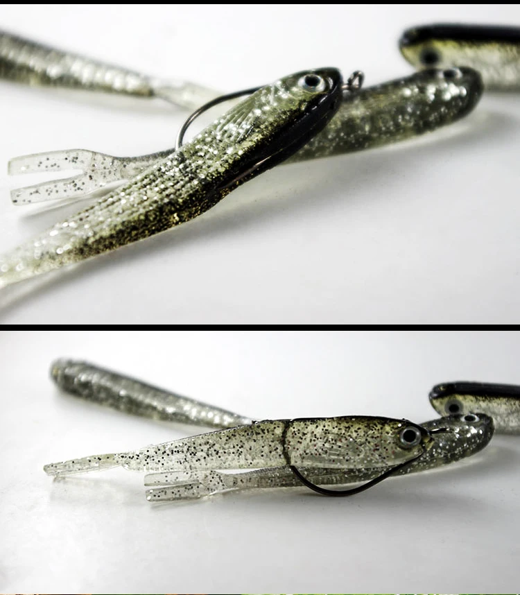 Free Sample Bass Fishing Bait with Forked Tail 70mm 3g