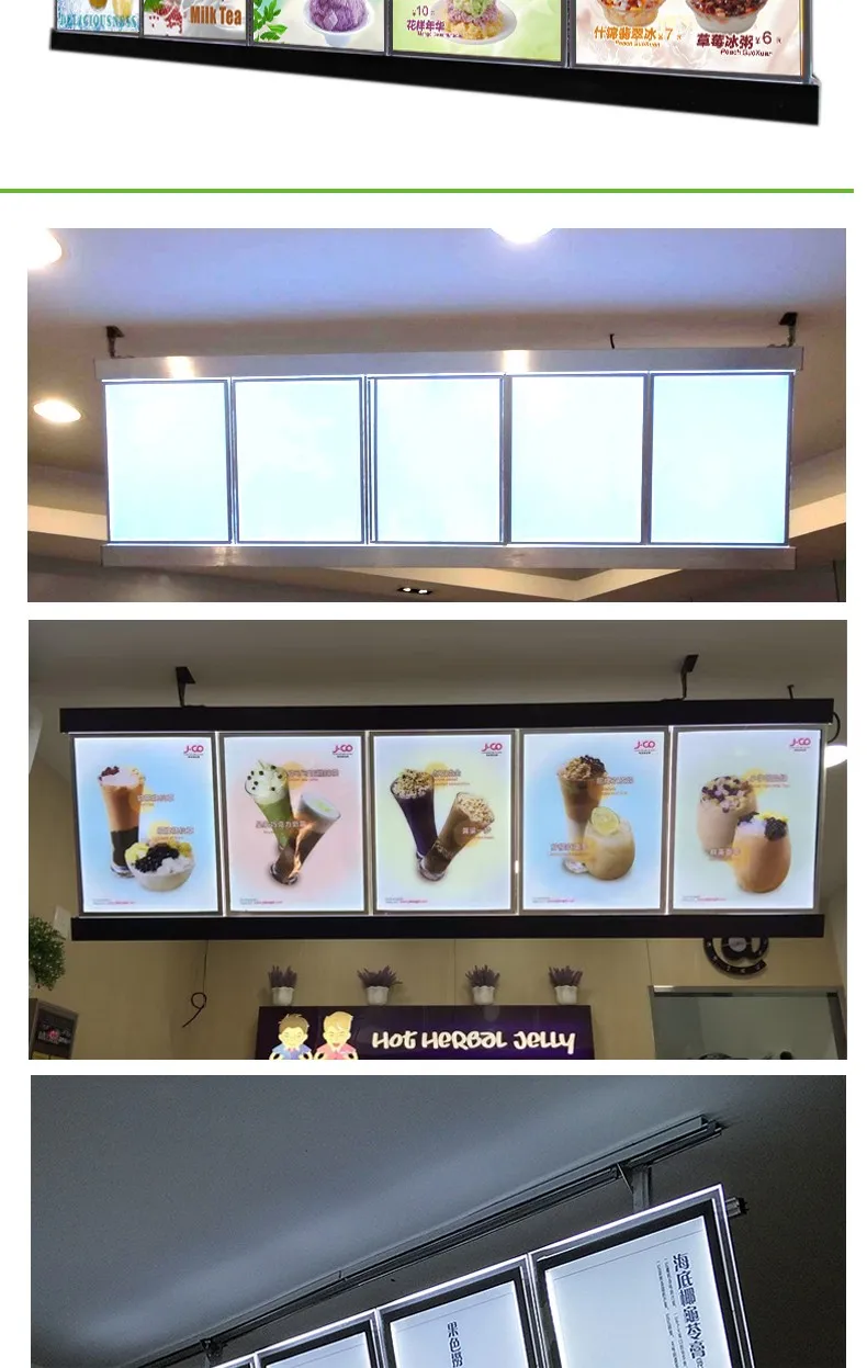 Led Acrylic Backlit Menu Picture Frame Advertising Acrylic Sign Board ...