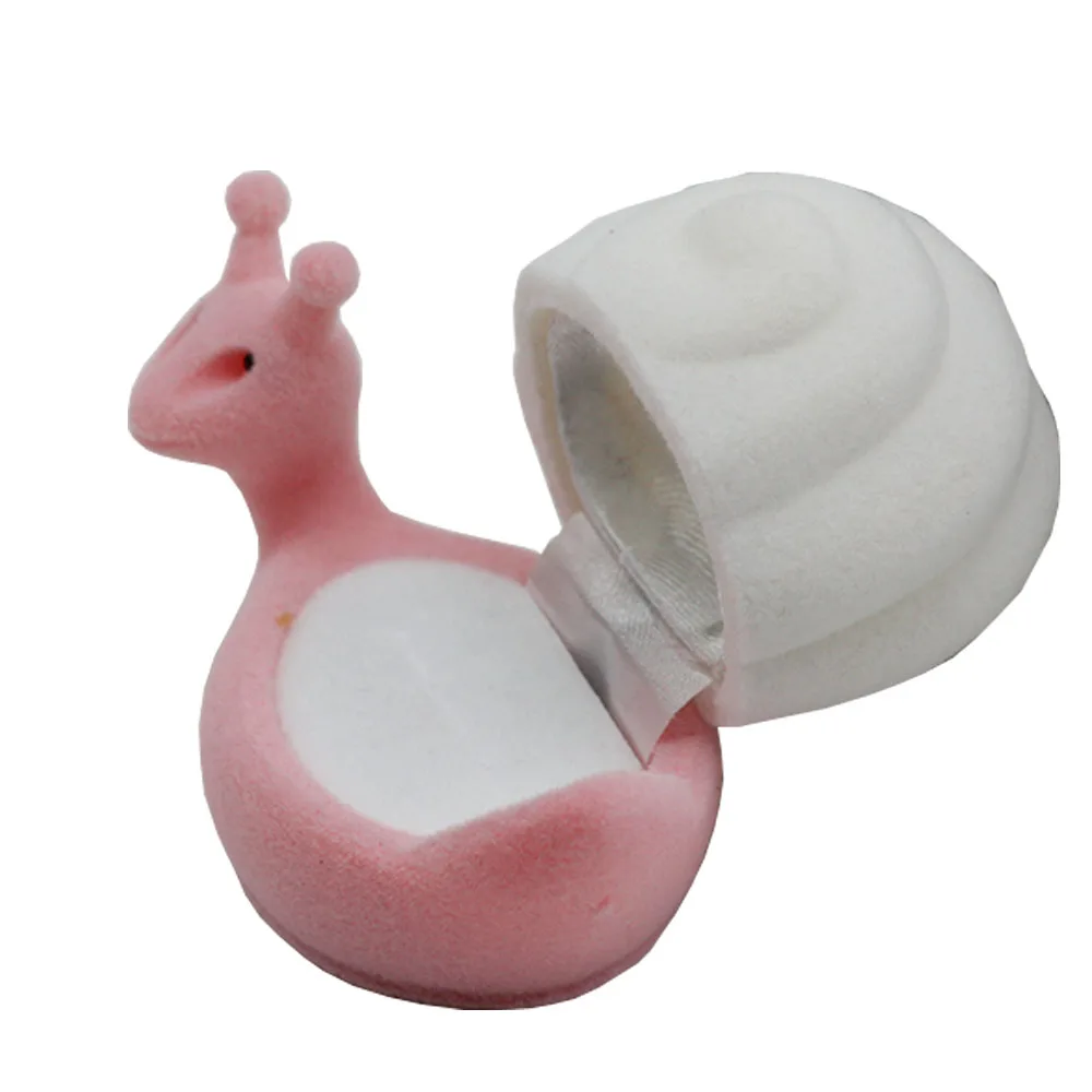 Special Design Animal Shape Unique Snail Velvet Gift Jewelry Ring Box ...
