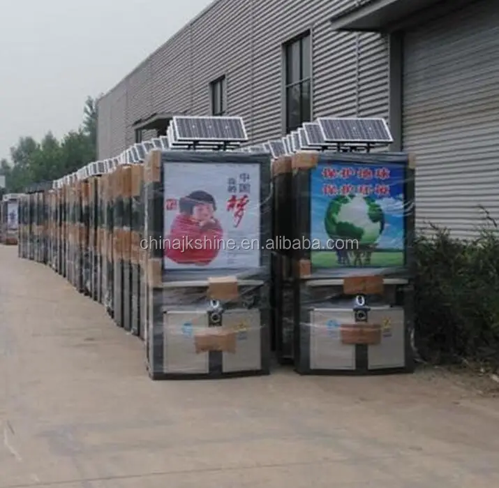 Solar Scrolling Waste Bin With Led Light Box,Outdoor Battery Powered ...