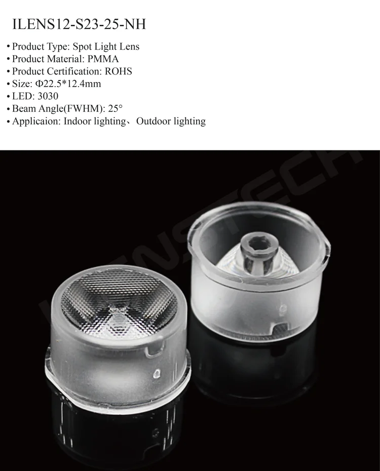 Hot Sale Led Light Diffuser Lens 25 Degree Optical Projection Lens ...