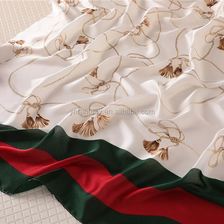 100% Silk Feeling And Polyester Feel Scarf - Buy Silk Feeling Polyester ...