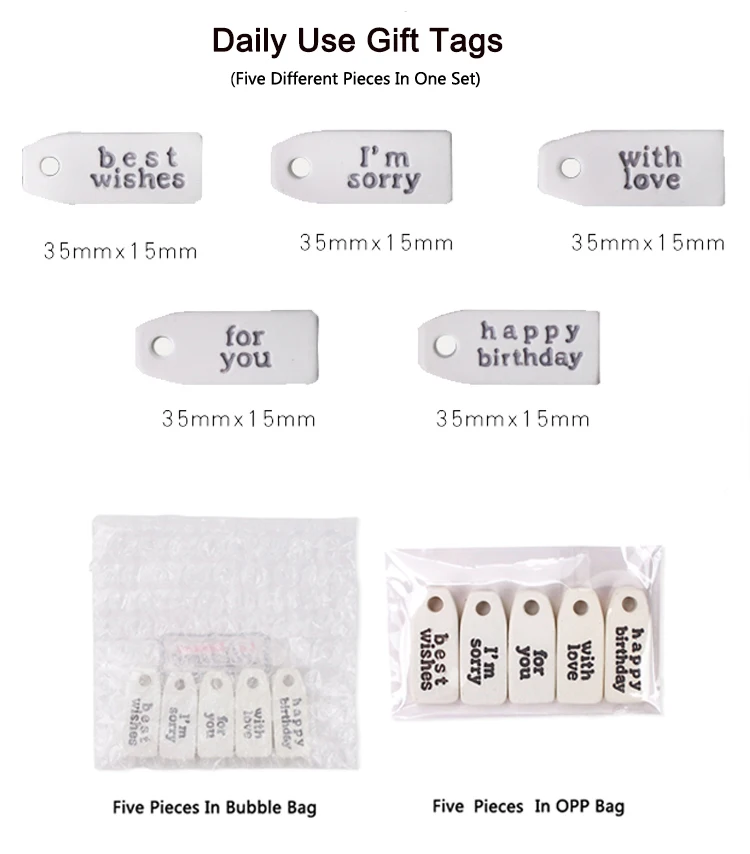 Wholesale Personalised White Ceramic Clay Resin Tags Set Gift Hang Tag ...