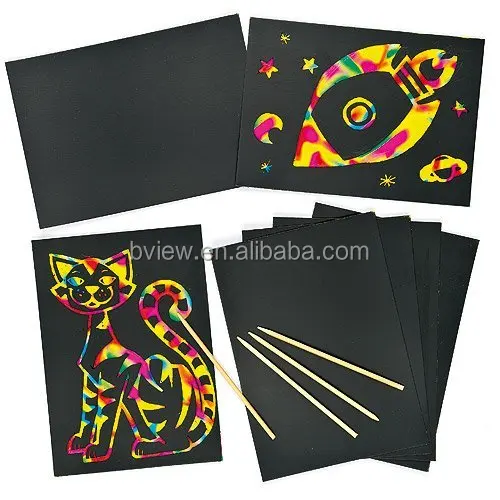 Kids Diy Use Black Scratch Off Art Paper - Buy Scratch Off Paper ...