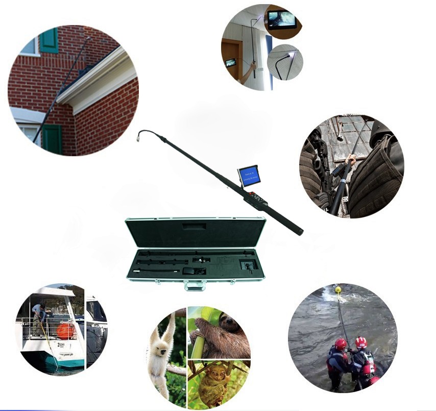 Vicam New Carbon Fiber Pole 5m Telescopic Pole Camera 7"DVR and 29mm ...