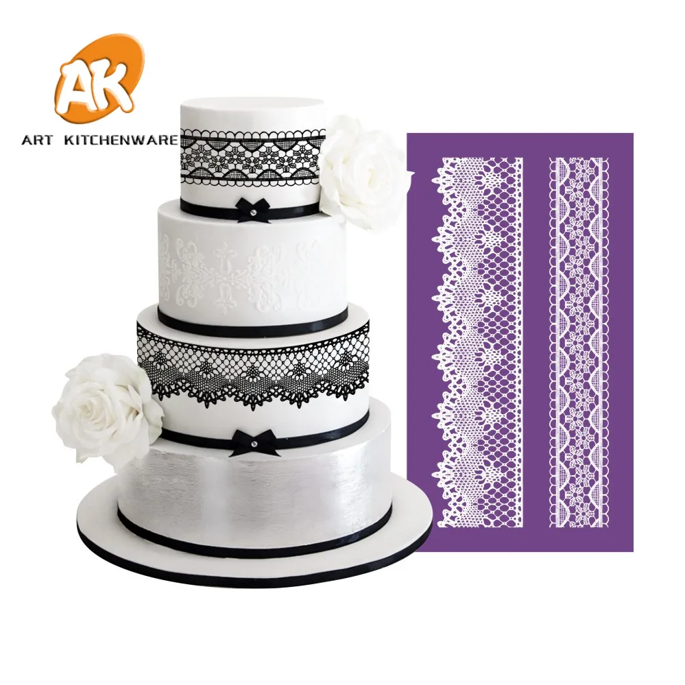 Ak Cake Lace Stencil Royal Icing Mesh Stencils Fondant Decoration Soft ...