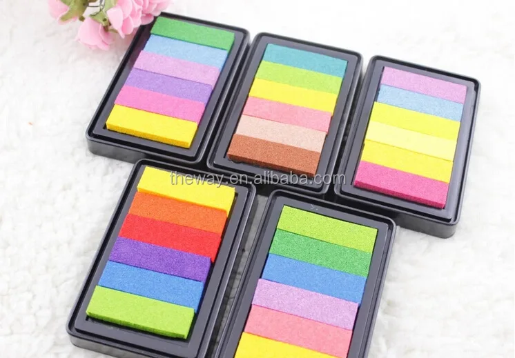 6 Colors In One Large Rainbow Stamp Ink Pad --9.5 X 6.3cm - Buy Ink Pad ...