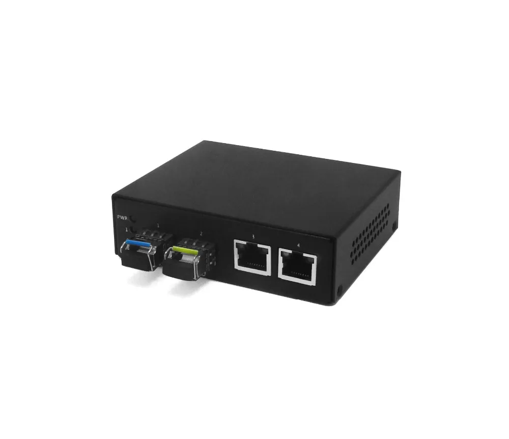 Ethernet Fiber Optical Media Converter 10/100/1000M Dual Fiber Single ...