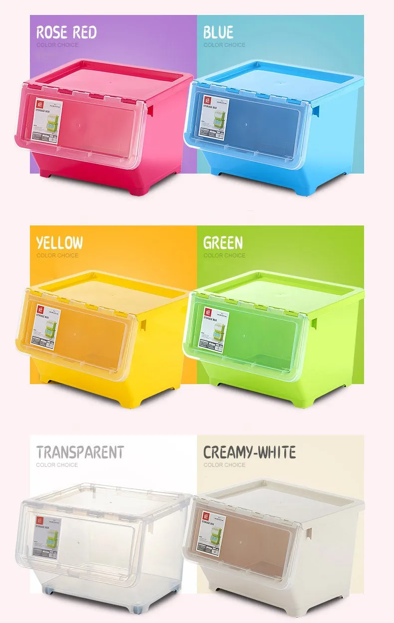 Functional Front Opening Plastic Sundries Storage Box Snacks Storage ...