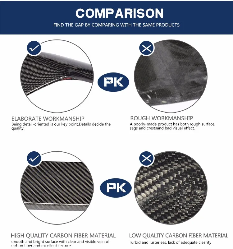 Car Carbon Fiber Trunk Rear Spoiler Wing For Vw Touran 2015 2016 Mpv ...