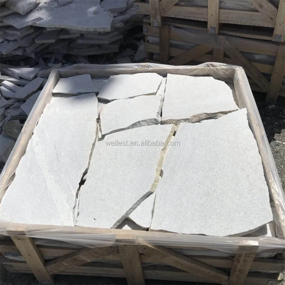 Irregular Flagstone Pavers - White Quartzite Patio Tiles