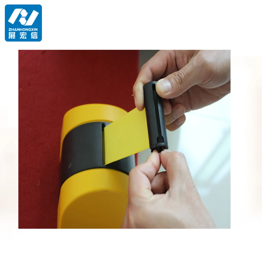 Wall Mounted Retractable Tape Barrier For Bank Queue Line Separator ...