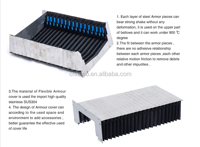 CNC Steel Armoured Bellows Cover - Protective Guard Shield