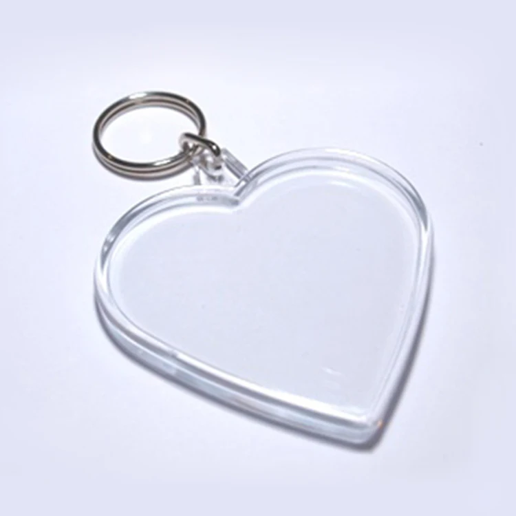 Wholesale Blank Heart Custom Acrylic Keychain Plastic Custom Logo ...