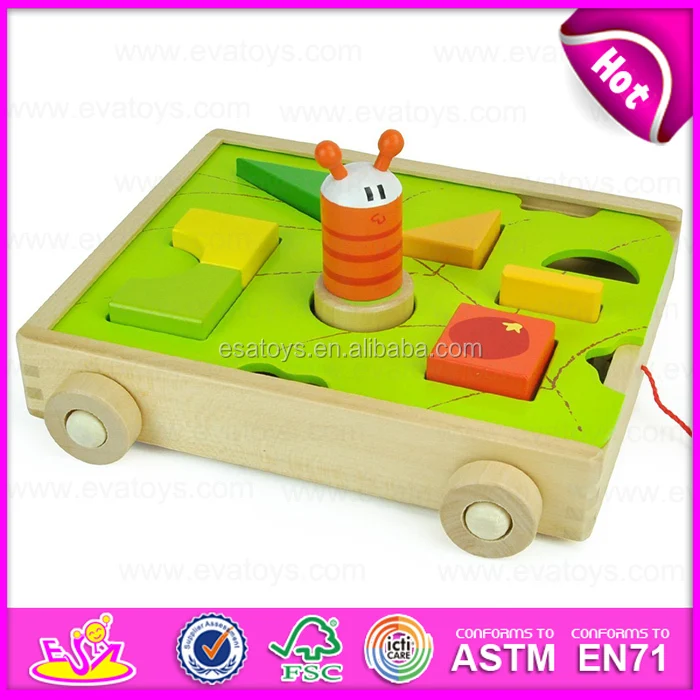 Blocks Trolly Wooden Educational Toy For Kids,Wooden Building Blocks ...