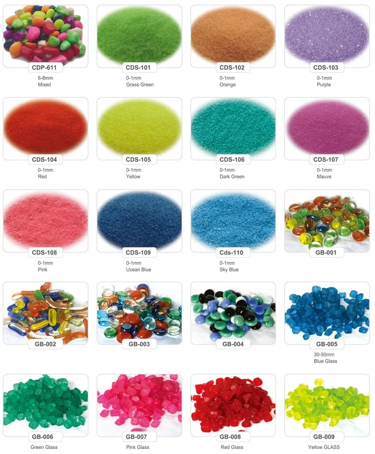 Multi-color Quartz Decoration Coloured Sand for Aquariums