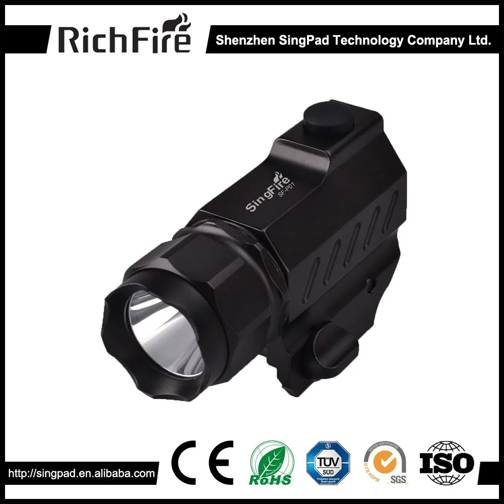 Pistol Flashlight Wall Mounted Rechargeable Torch Gun Weapon Light ...