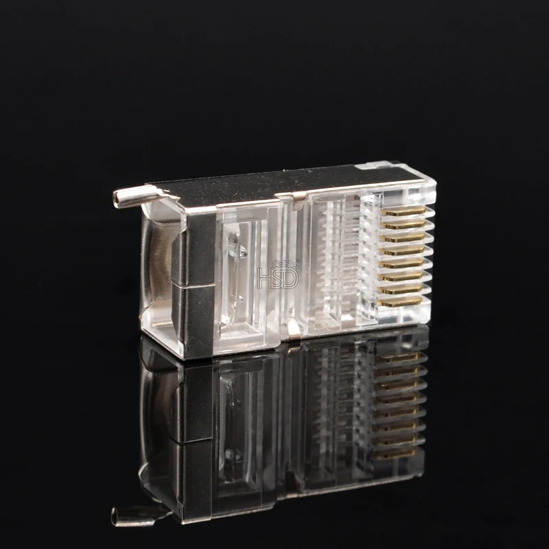 100pcs per Bag - Pass through RJ45 Male Connector with Ground Wire