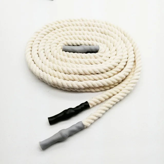 Round Twisted Customized 5mm Cotton Rope With Heat Shrink Plastic Head ...
