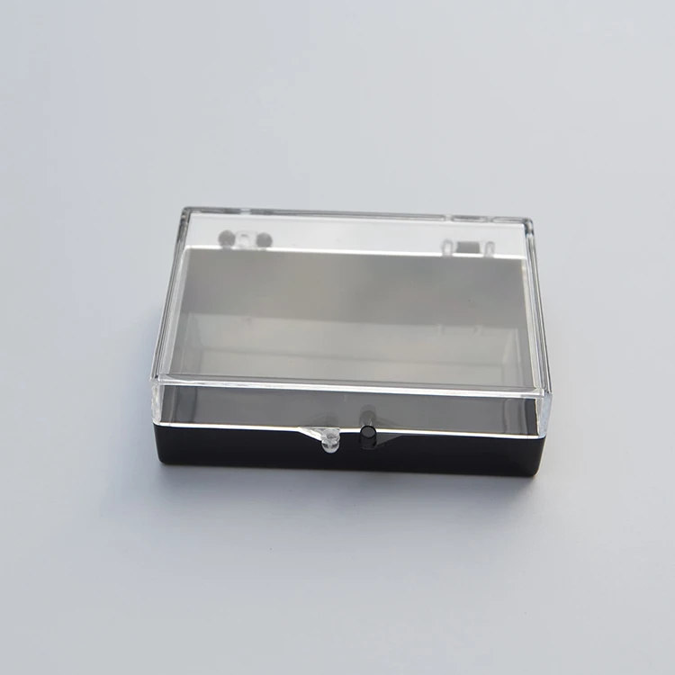 Wholesale Small Black Hinged Saffron Packing Plastic Box