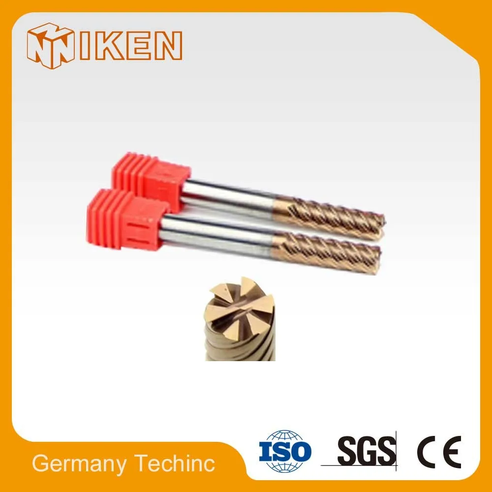 Micro Grain Tungsten Carbide 6 Flutes Thread Spiral Finishing End Mills ...