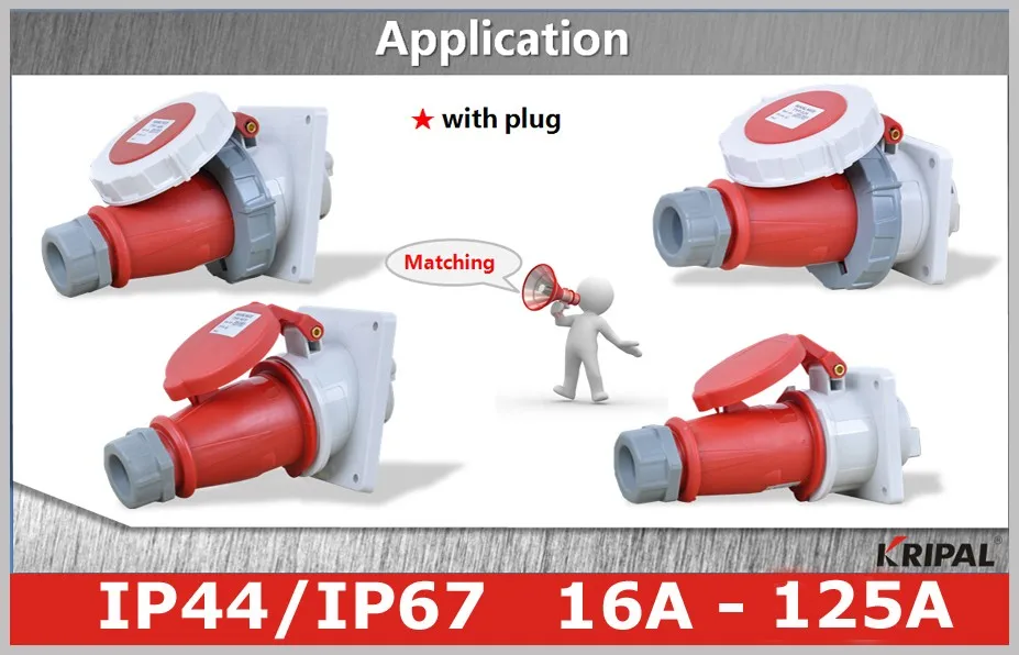 125a 4 Pin 400v Ip67 Cee Industry Plugs - Buy Ip67 Waterproof Plug ...