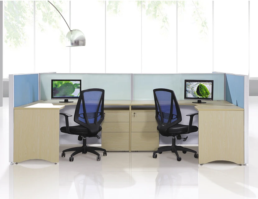 Wood Office Partitions Adjustable Workstation Cubicles Transparent Desk ...