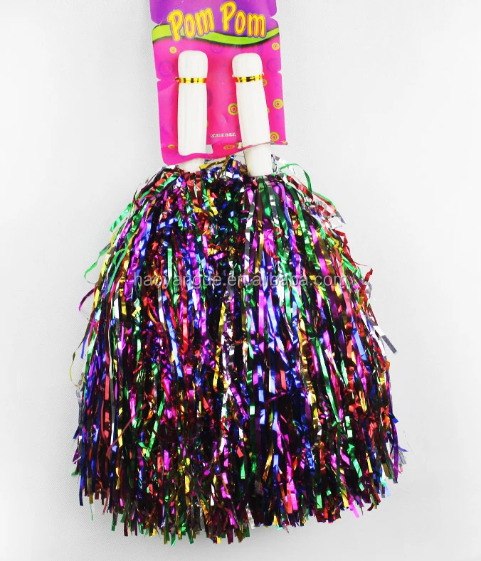 Christmas Tinsel Stick Colourful Cheer Stick Pom Poms - Buy Christmas ...