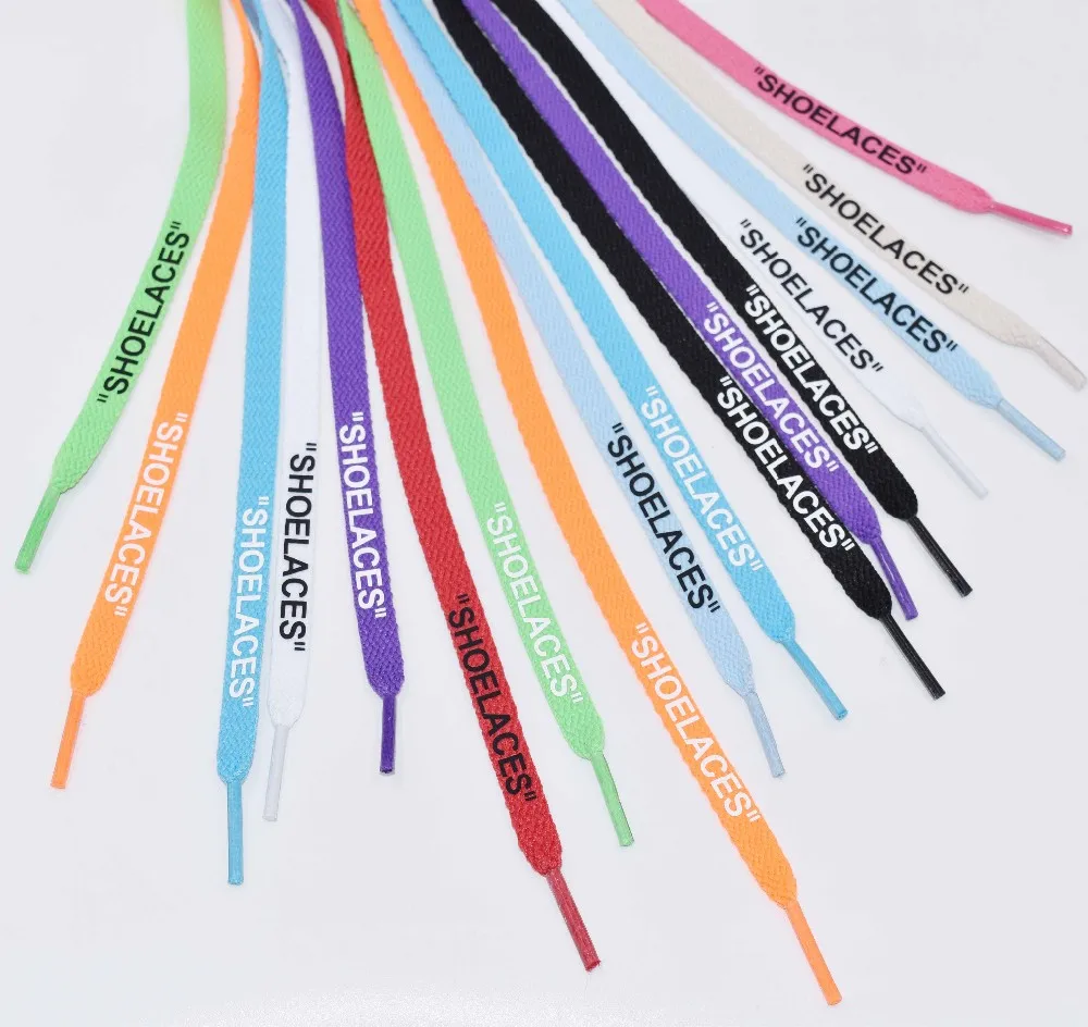 Custom Text Printed Shoe Laces Swap Font Flat Cotton Polyester Design ...