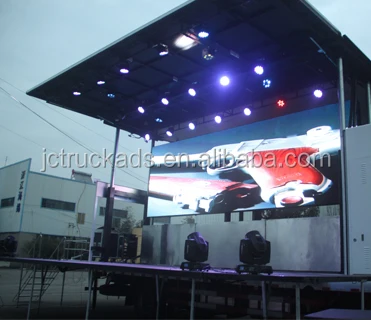 Outdoor Mobile Large LED Screen Stage 9.6m Container Truck