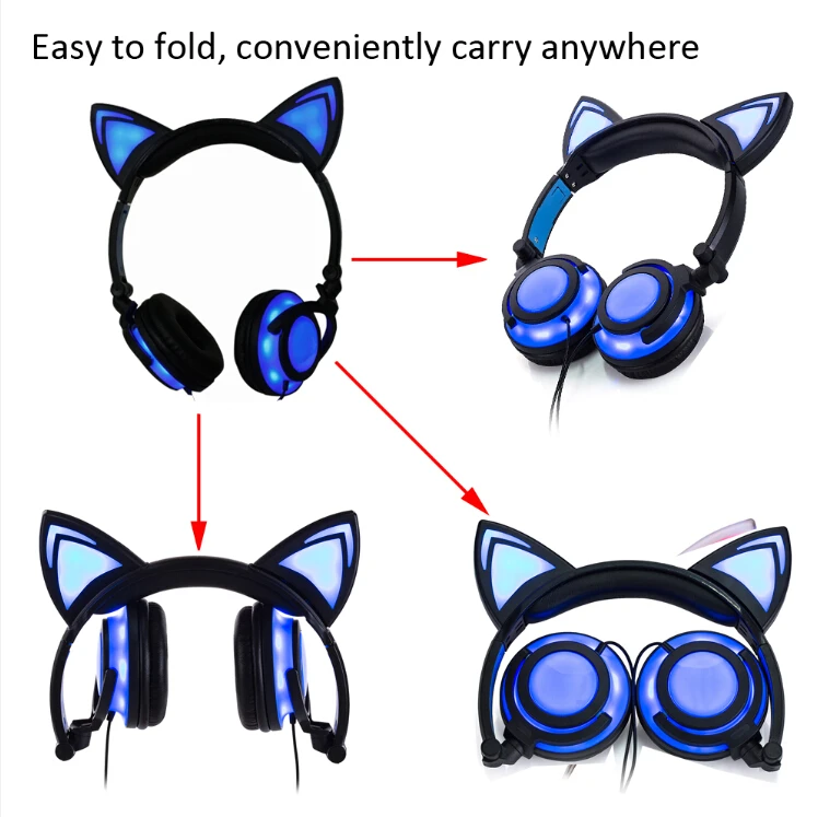 Bsci Wca Iso Factory Funny Headsets Led Light Up Headphones - Buy Light ...