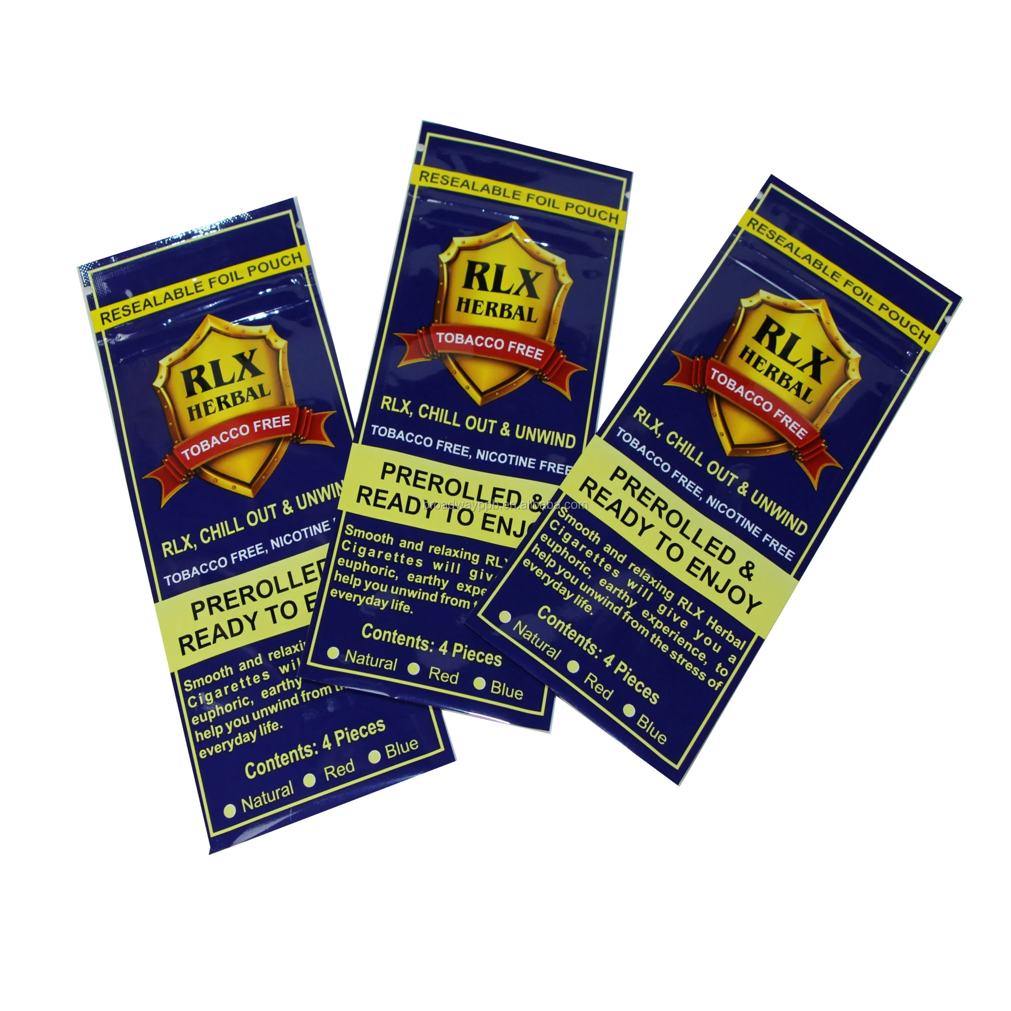 Custom Printed Pre-roll Smoking Tobacco Packaging Sticky Plastic Bags ...