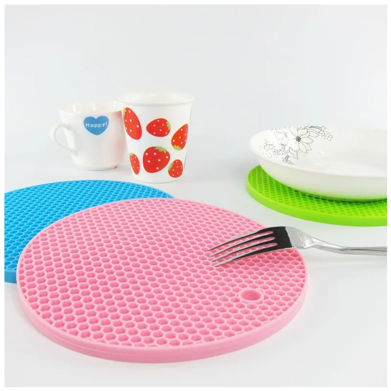 Round Silicone Mat Non Slip Cup Mat Pad Coaster Heat Pad Holder Wine ...