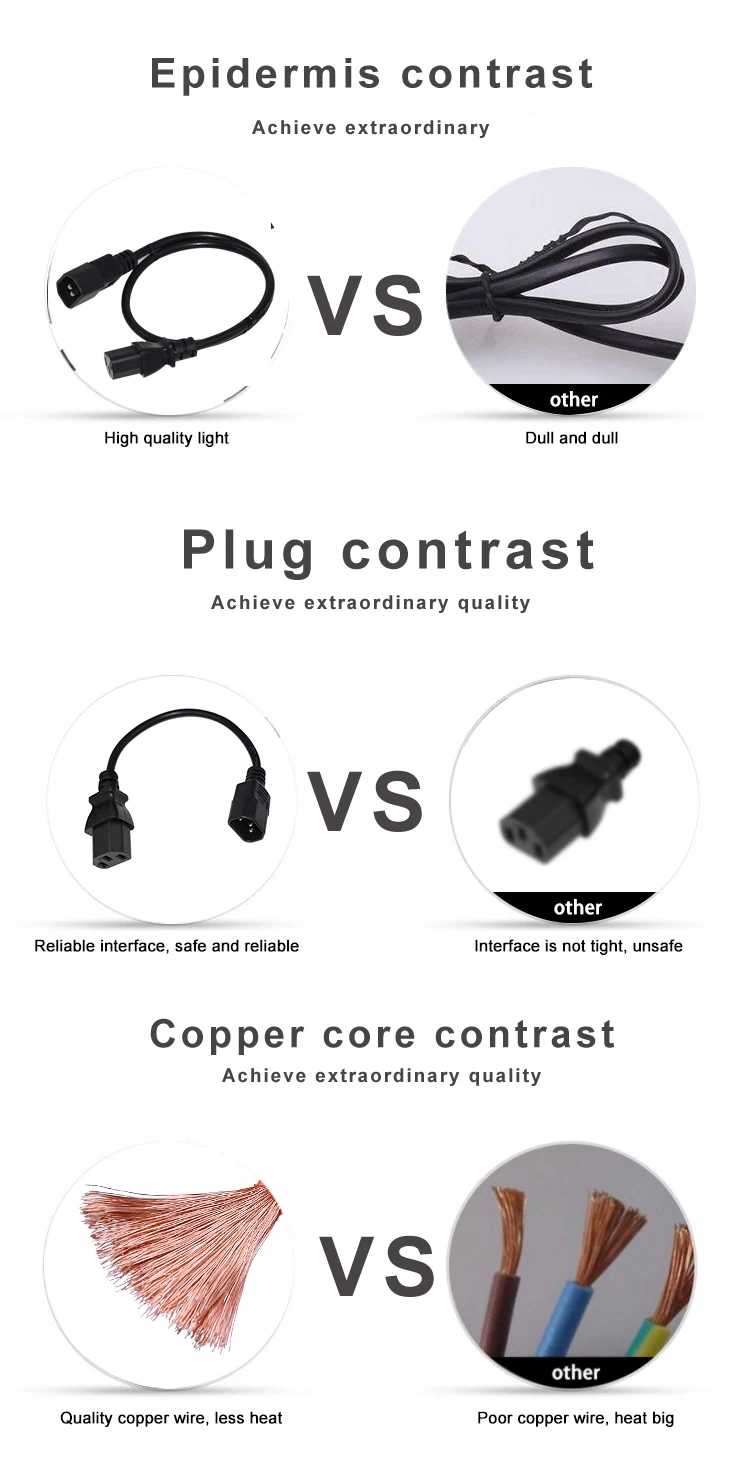 C13 To C14 Braided Types 220v Switch 230 Volt For Steam H05vv-f 3g1.0mm ...