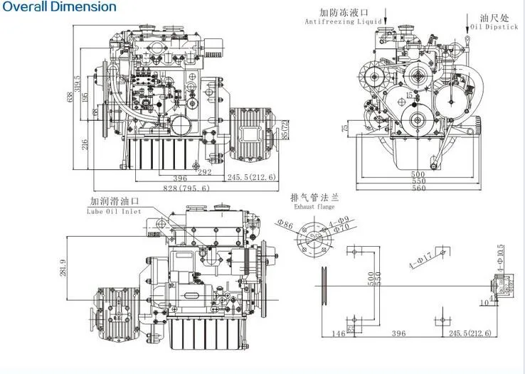380J-3 High Speed Marine Diesel Engine with Gearbox - Water-Cooled ...