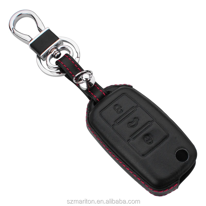 Key Accessory Protective Leather Car Key Shell For Vw Amarok Polo Golf ...