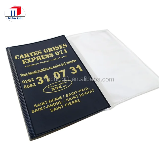 Customized Cheap Three Folding Pvc Car Paper Holder,Car Driver License ...