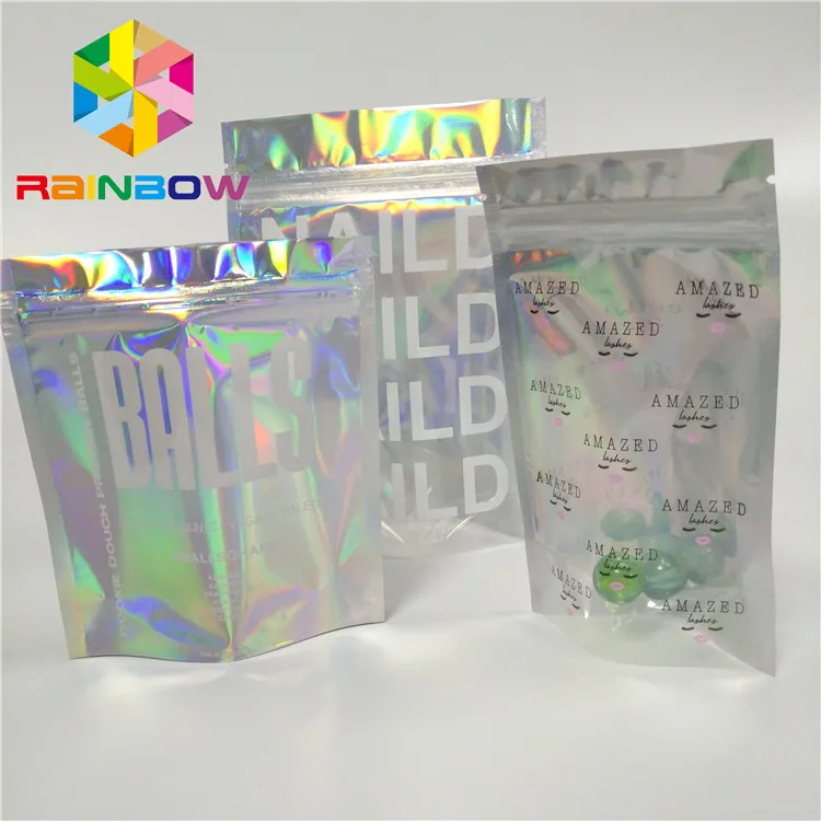 Design Your Own Packaging Plastic Hologram Mylar Zipper Bag With Clear ...
