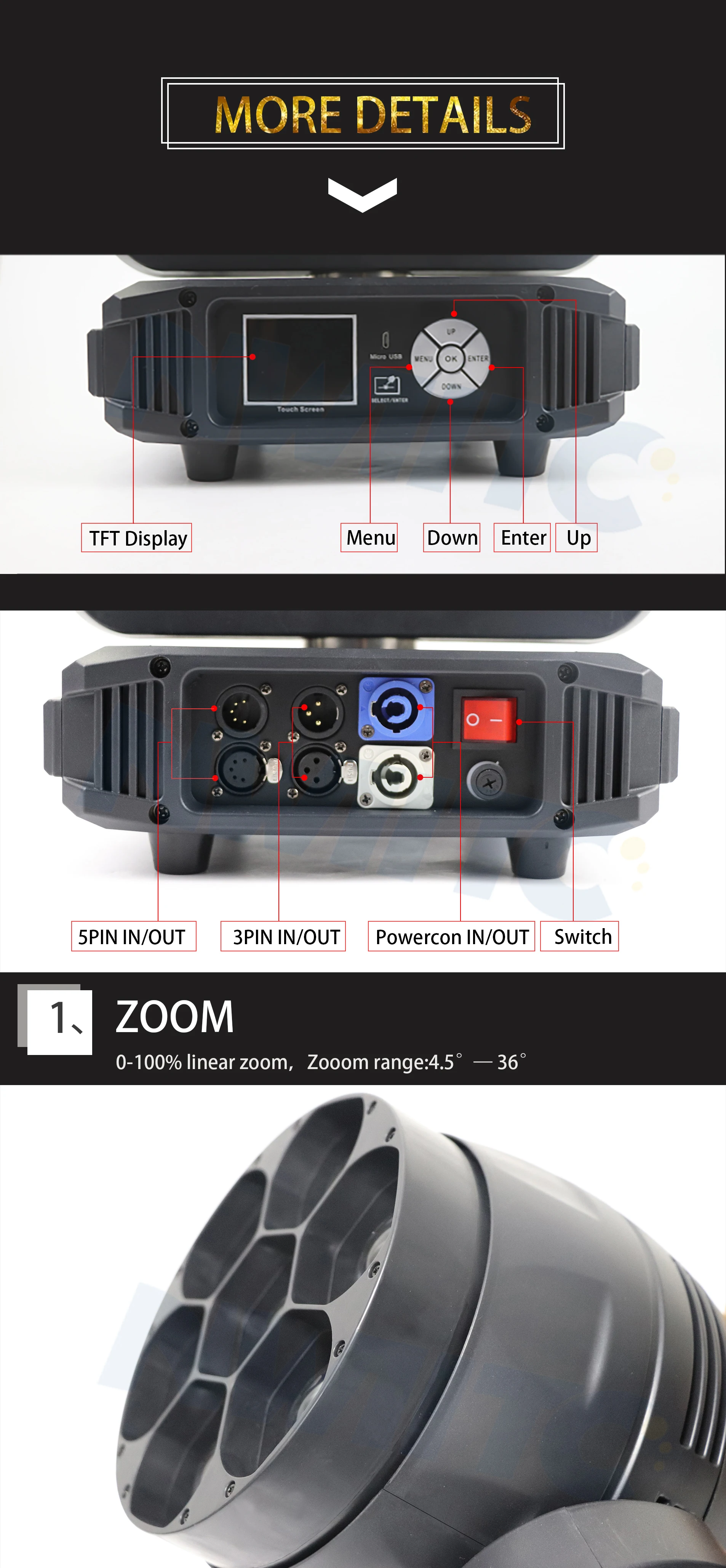 New Super 7x40w Pixel Zoom Beam Wash Led Moving Head Stage Light - Buy ...