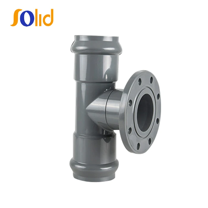 Plastic Pipe Fitting Pvc Tee With Flanged Branch Pn10 - Buy Pvc Flanged ...